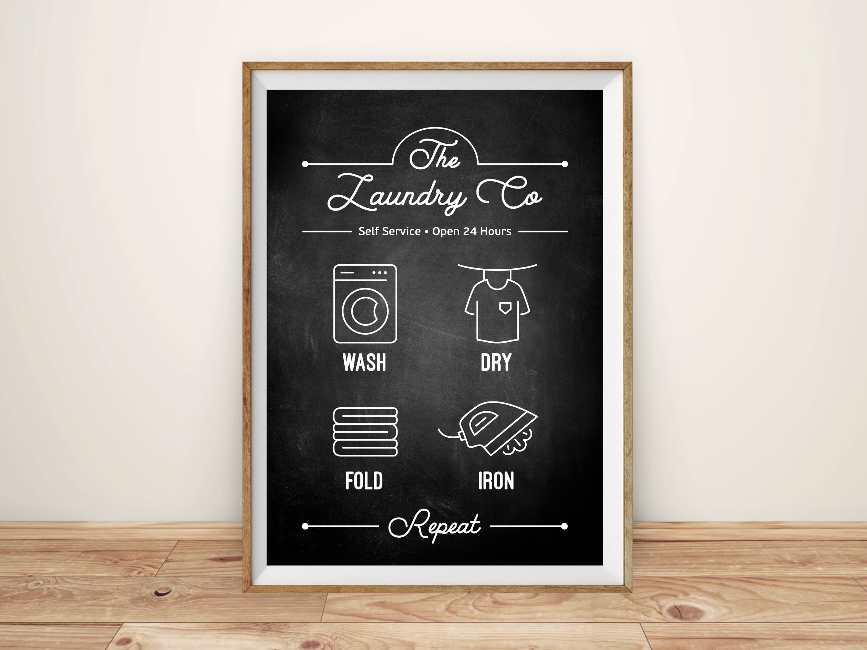 Wash Dry Fold Iron Repeat Laundry Room Decor Laundry Sign - Etsy