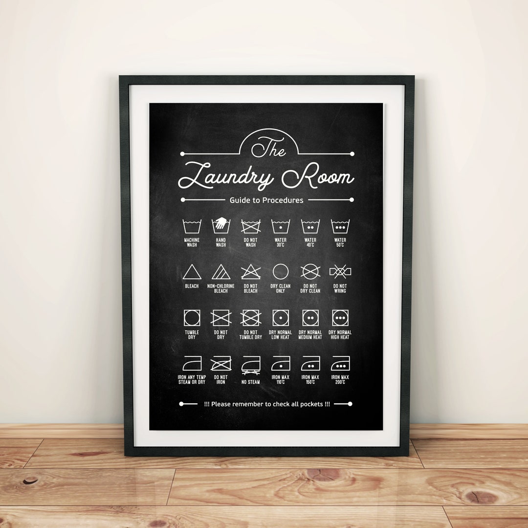 Laundry Guide to Procedures Laundry Room Decor Laundry Sign Laundry ...