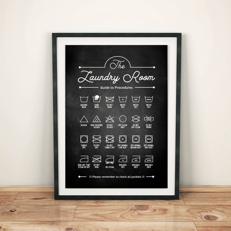 Laundry Guide to Procedures Laundry Room Decor Laundry Sign Laundry ...