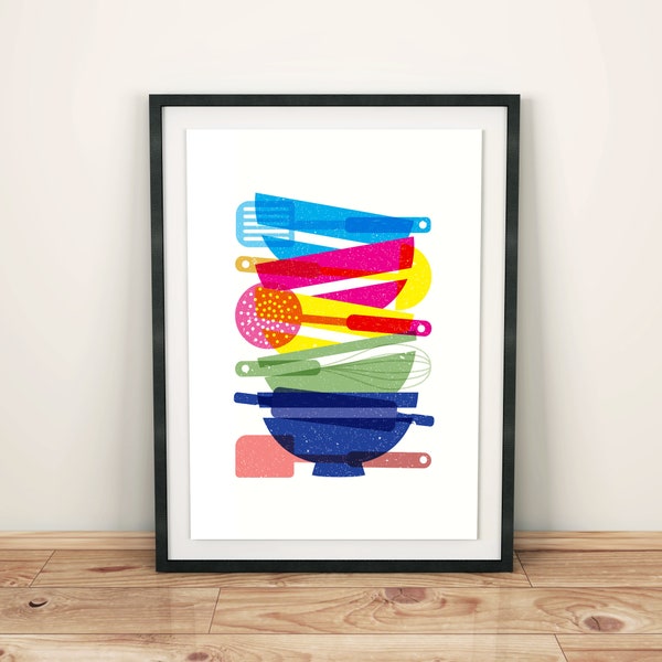 Kitchen Utensil Art - Etsy