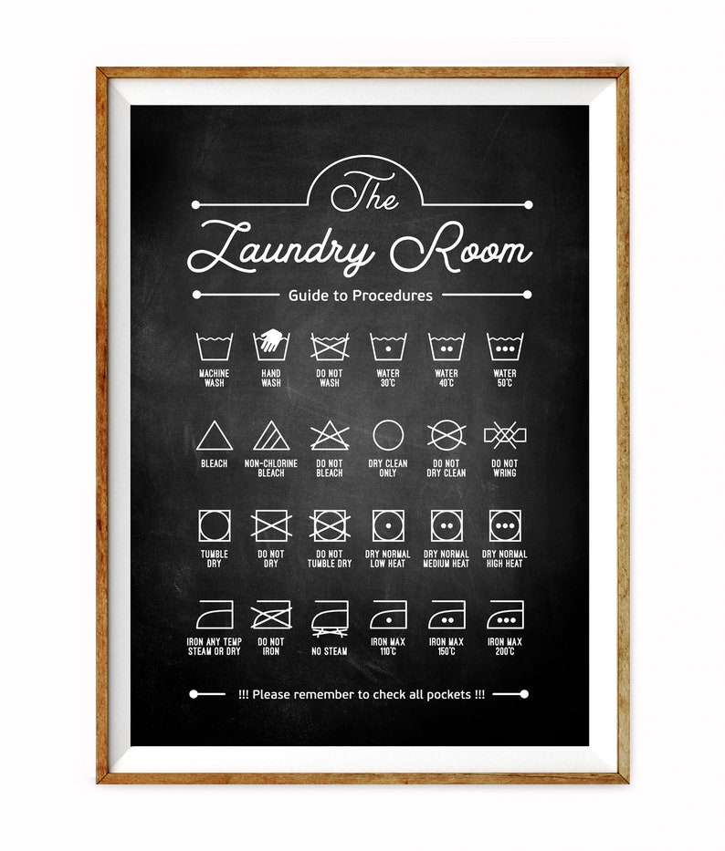 Laundry Guide to Procedures Laundry Room Decor Laundry Sign Laundry ...