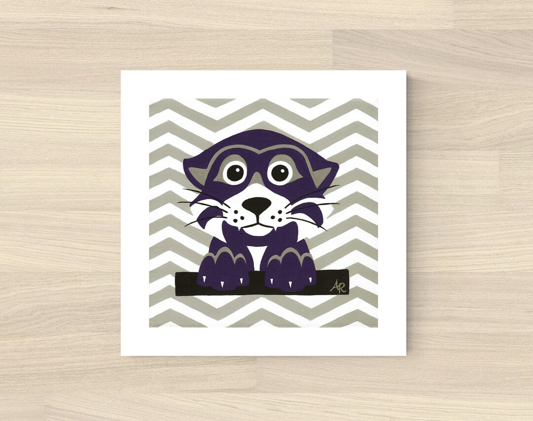 Wildcat Art Print, Personalized Gift, Custom Name Art, Purple Wildcat ...