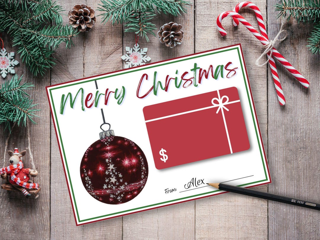 Printable Christmas Gift Card Holder, Downloadable Christmas Gift ...