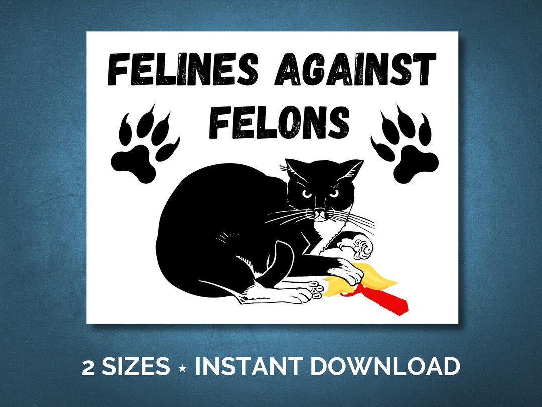 Printable Protest Sign, Felines Against Felons, Feminist Anti Trump ...