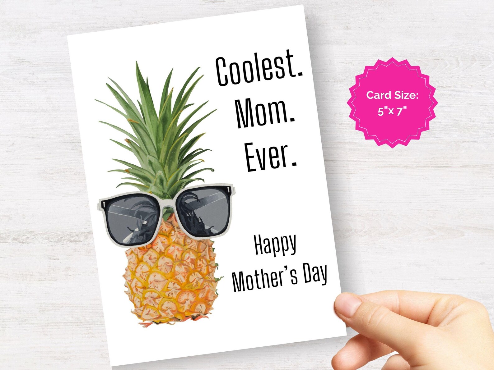 Printable Pineapple Mothers Day Card, Coolest Mom Ever, Stepmom Card ...