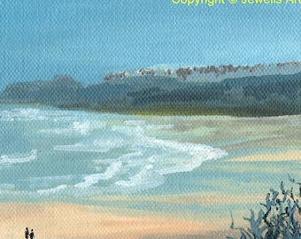 Acrylic Painting Beach Scene Hand Painted on Canvas Board - Etsy