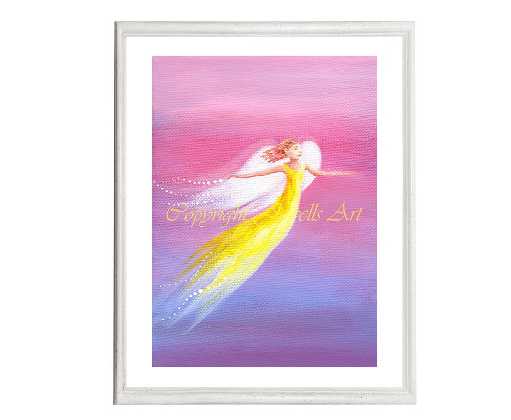 Angels Rising Series of 4 Angel Art Giclee Prints, Spiritual Art, Feng ...