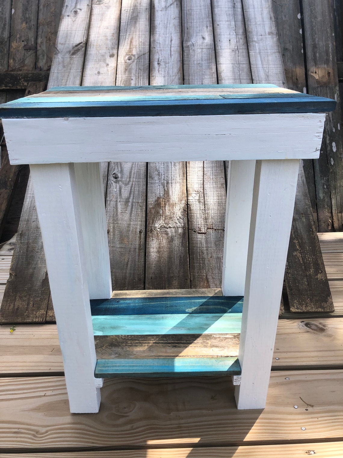 Coastal Nightstand in Blues Beach House Vrbo Furniture Decor Sofa Table ...