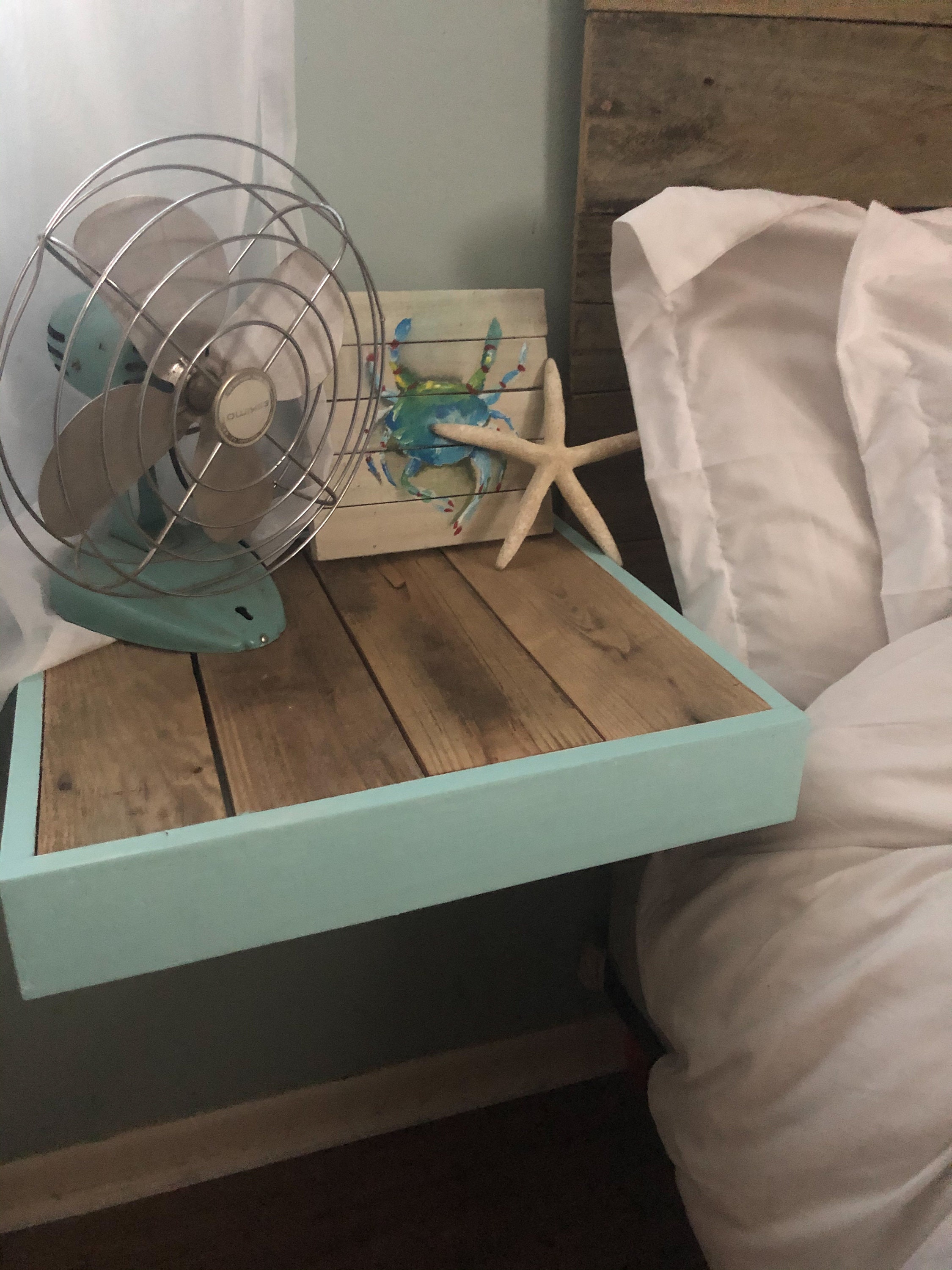 Aqua Floating Farmhouse Nightstand - Etsy