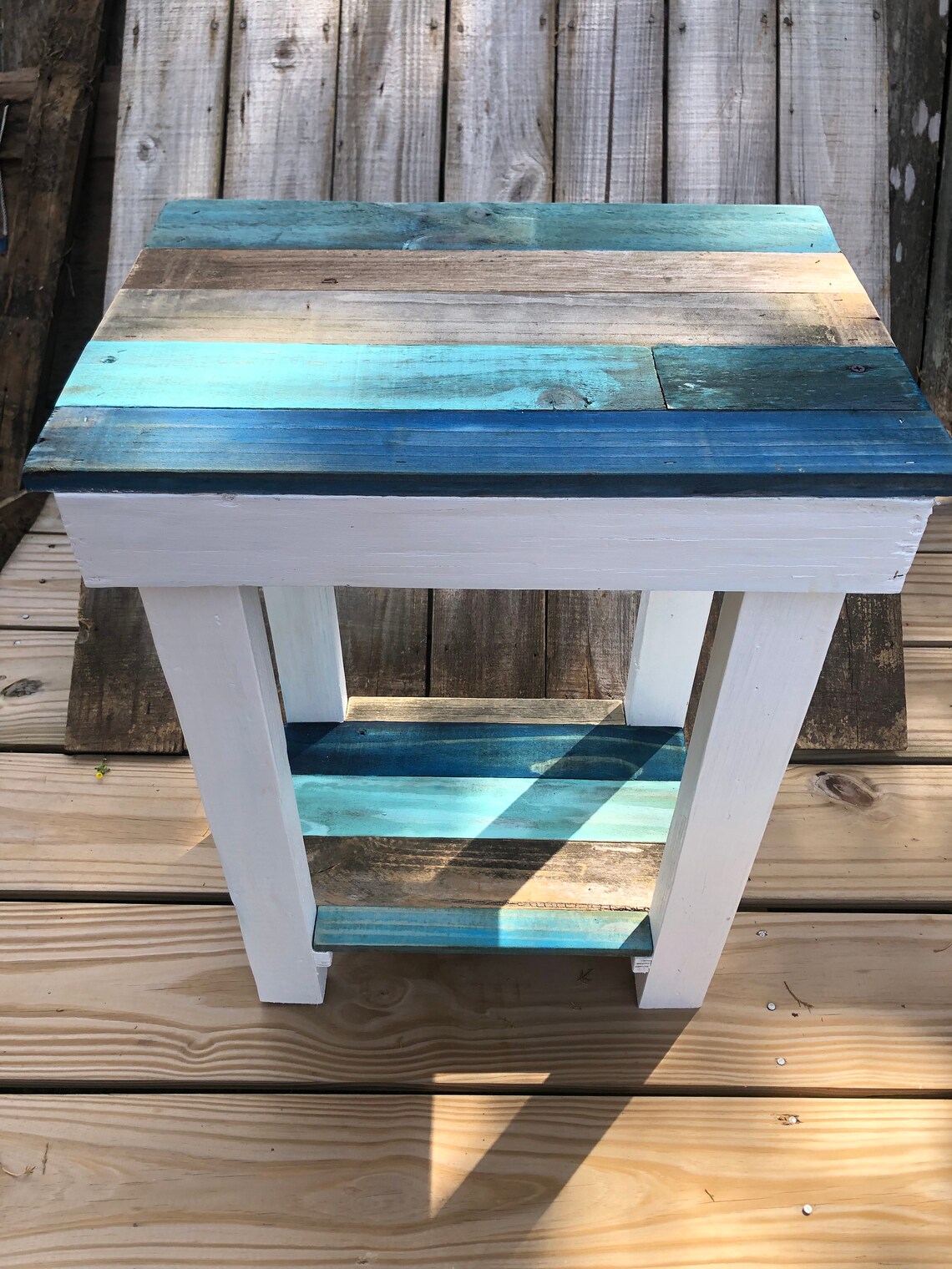Coastal Nightstand in Blues Beach House Vrbo Furniture Decor Sofa Table ...