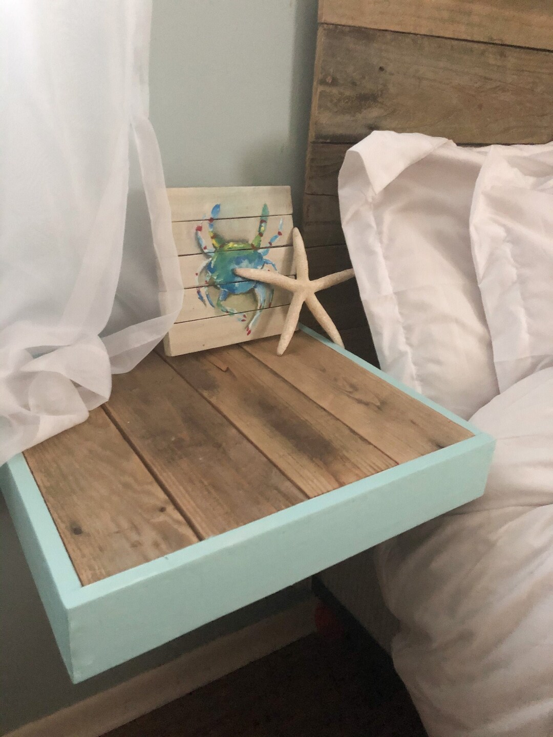 Aqua Floating Farmhouse Nightstand - Etsy