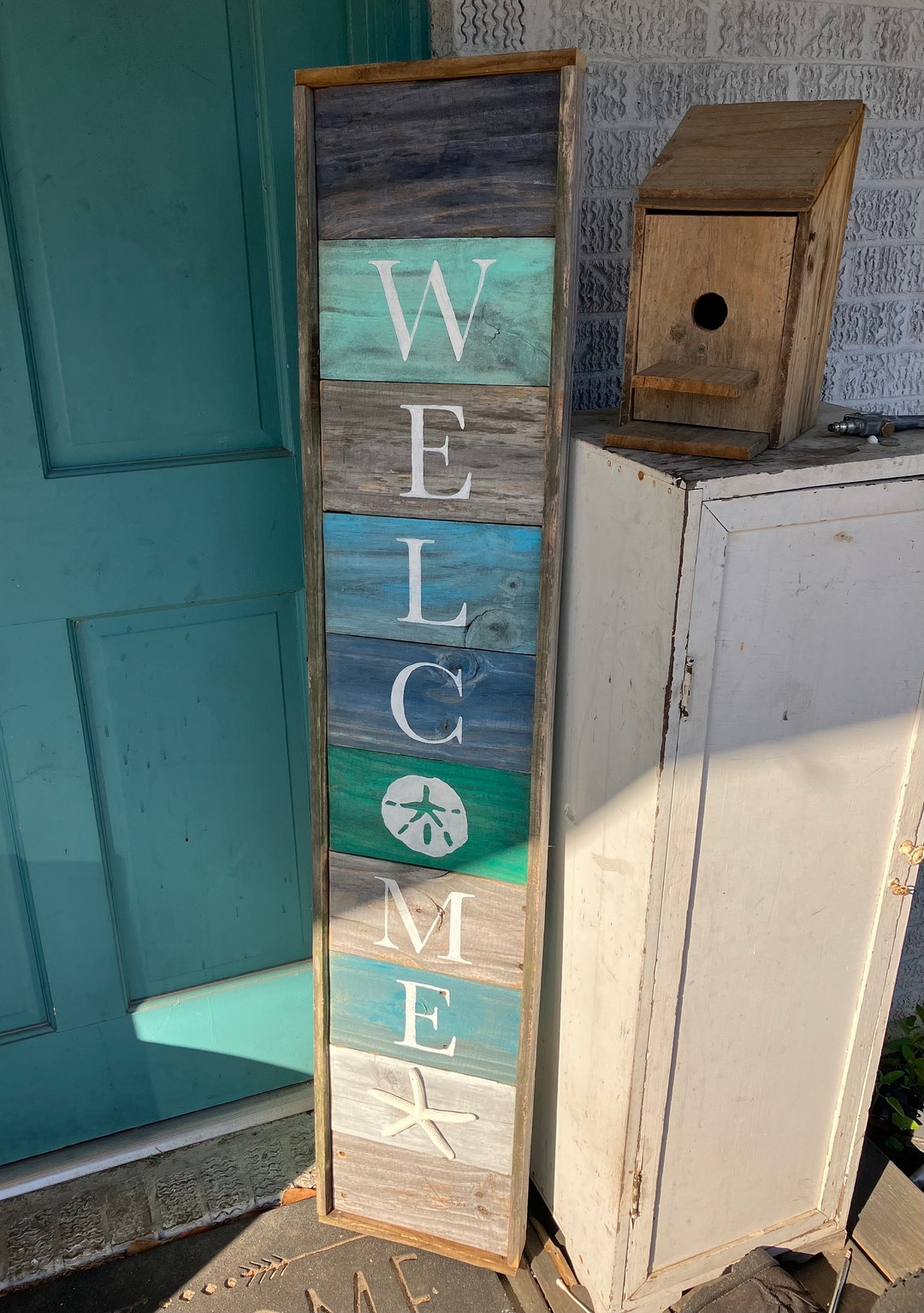 Coastal Welcome Porch Sign Entry Decor - Etsy