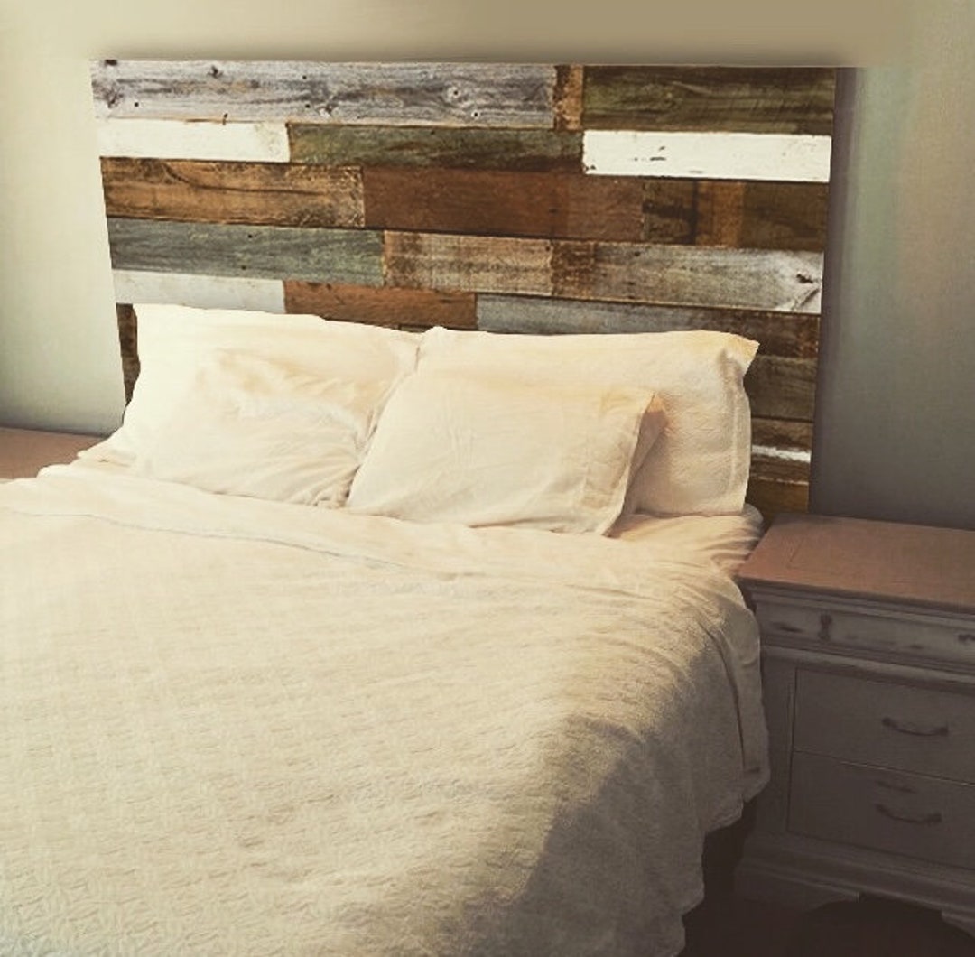 Natural Rugged Rustic Edgy Reclaimed Wood Headboard Distressed ...