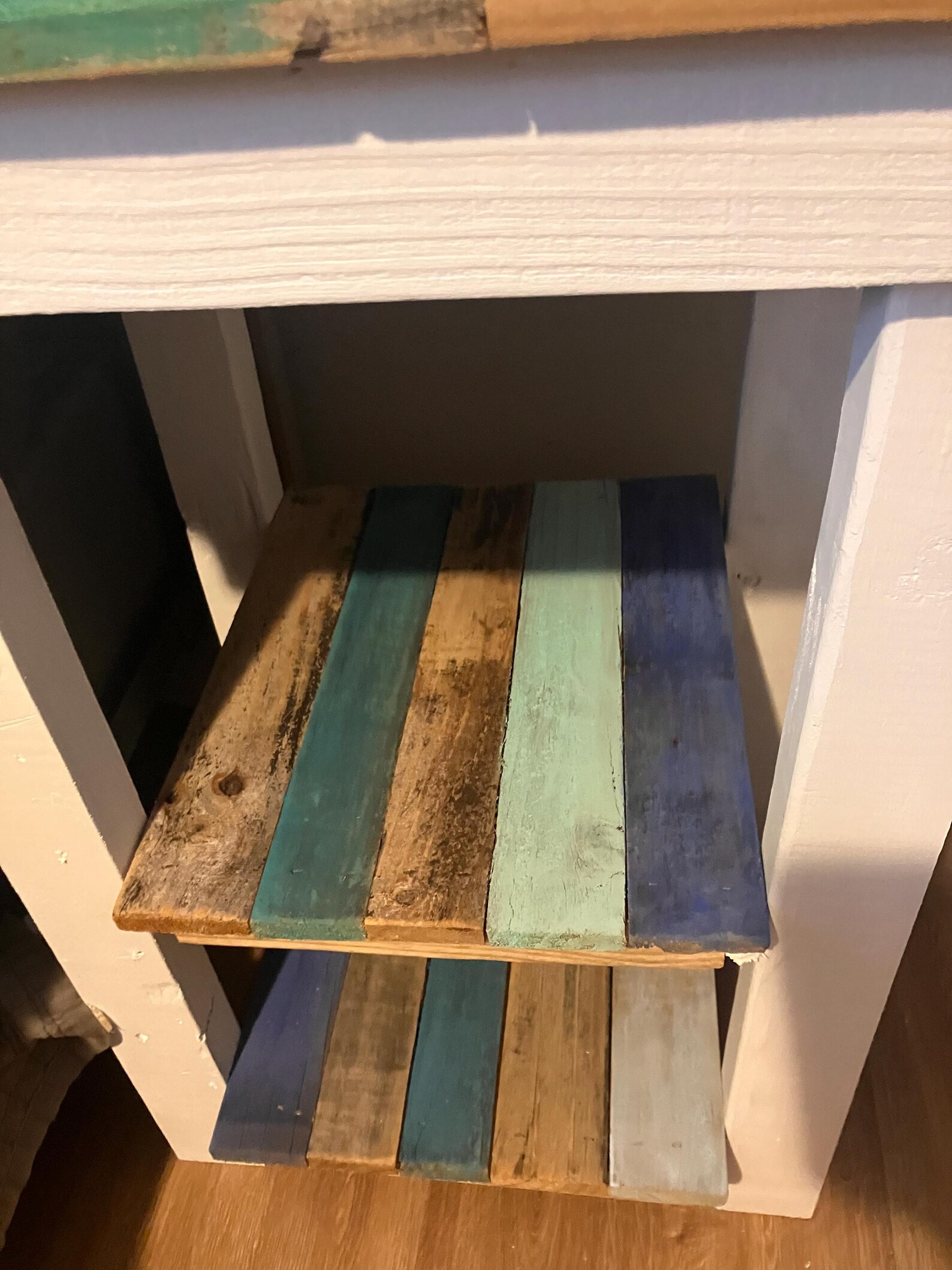 Hand Painted Three Shelved Beautiful Farmhouse Coastal Nightstand ...
