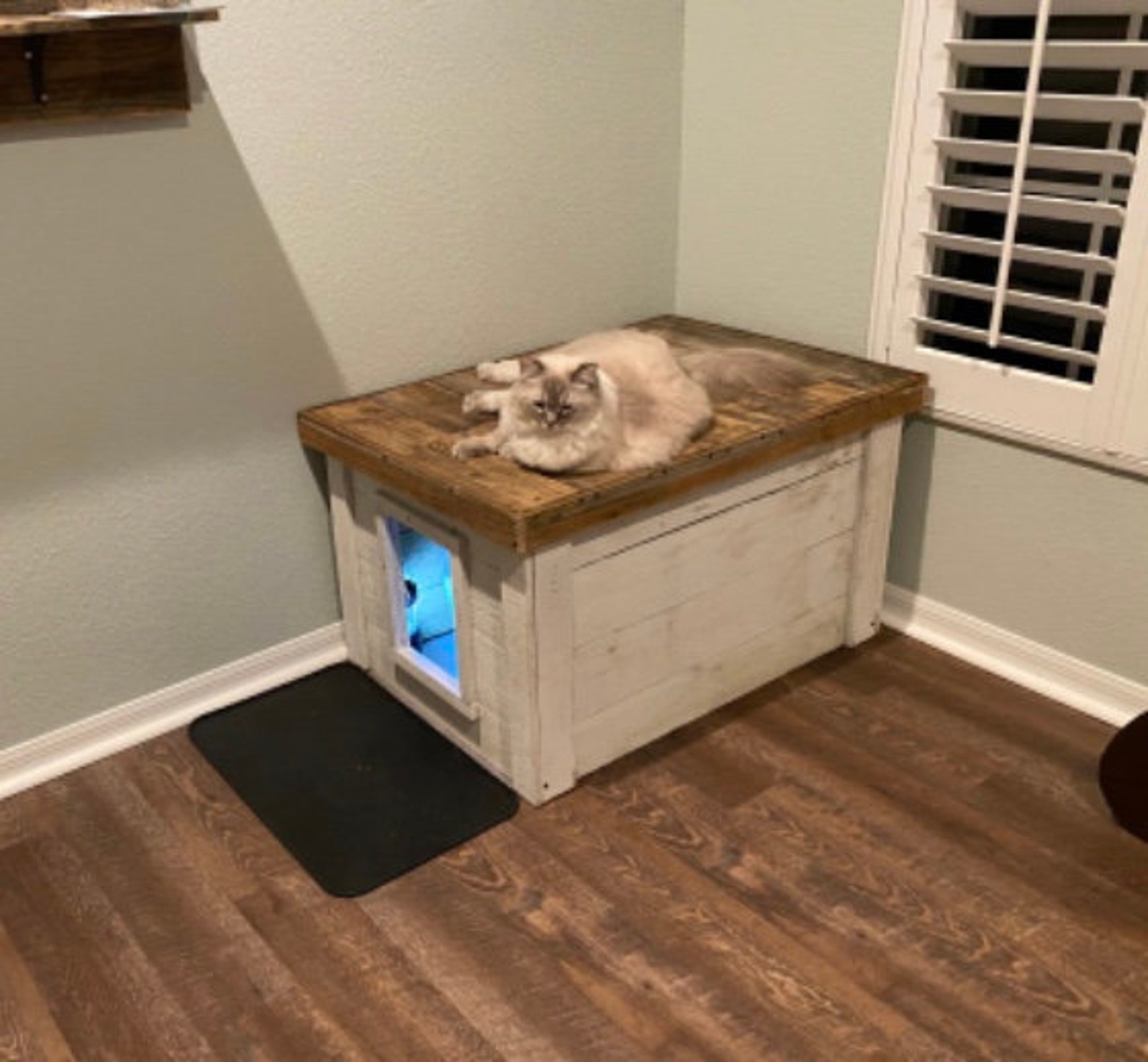 Cat Litter Box Bench Doghouse | Etsy