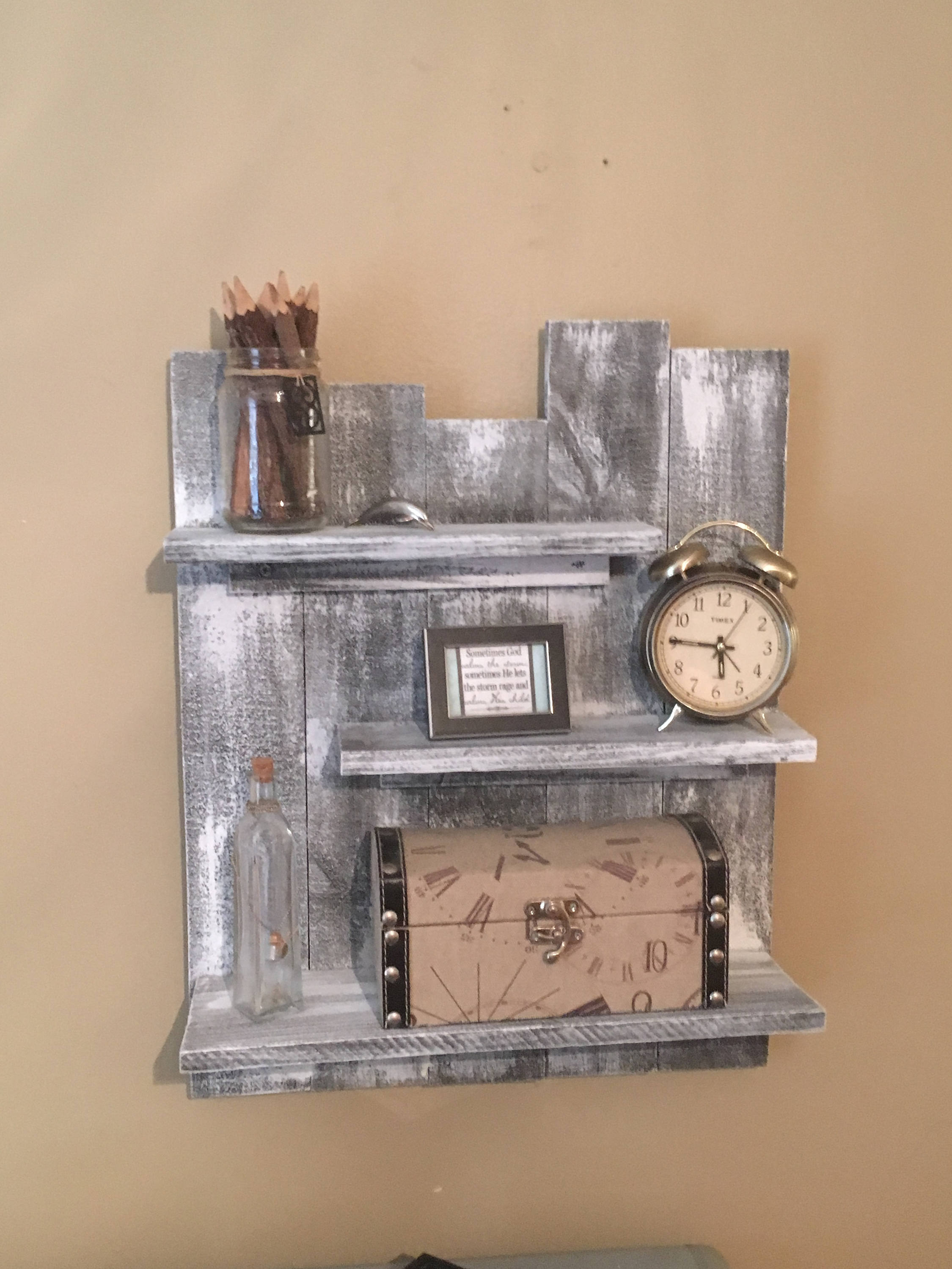 Rustic Shelving With White Whitewash Loft Style Contemporary | Etsy