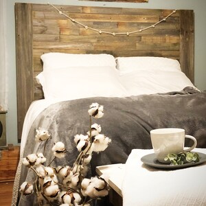 Reclaimed Natural Distressed Wood Headboard | Etsy