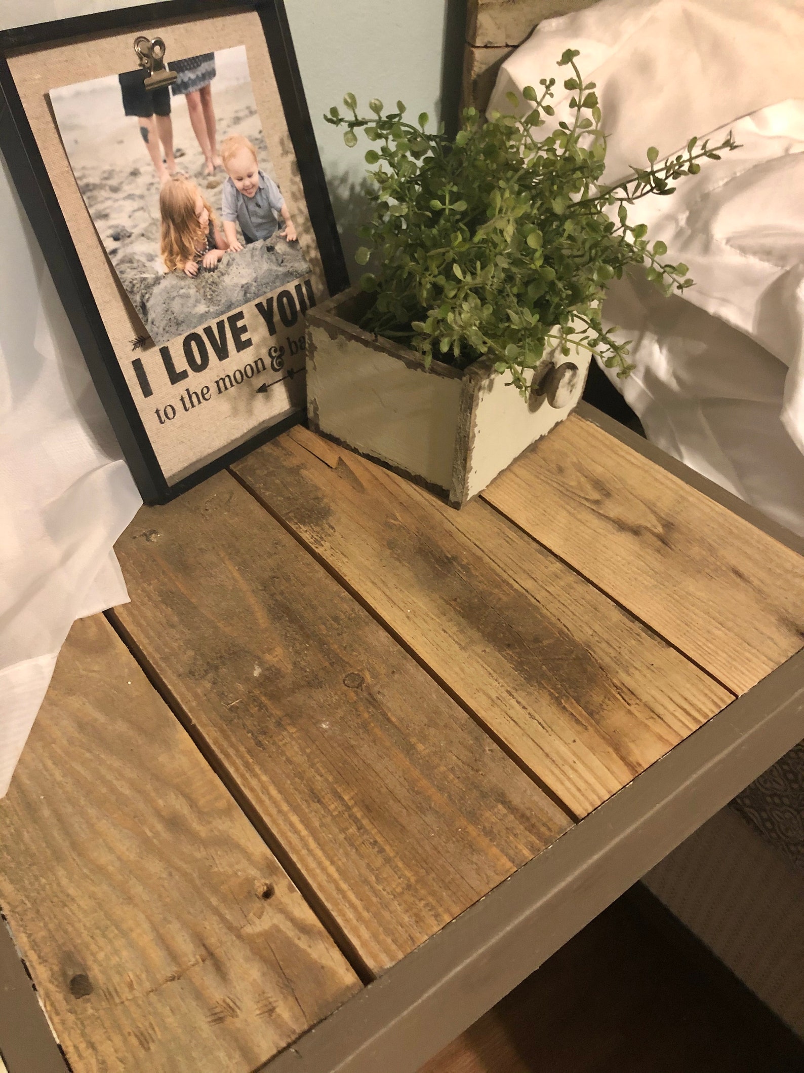 Grey Floating Farmhouse Nightstand - Etsy