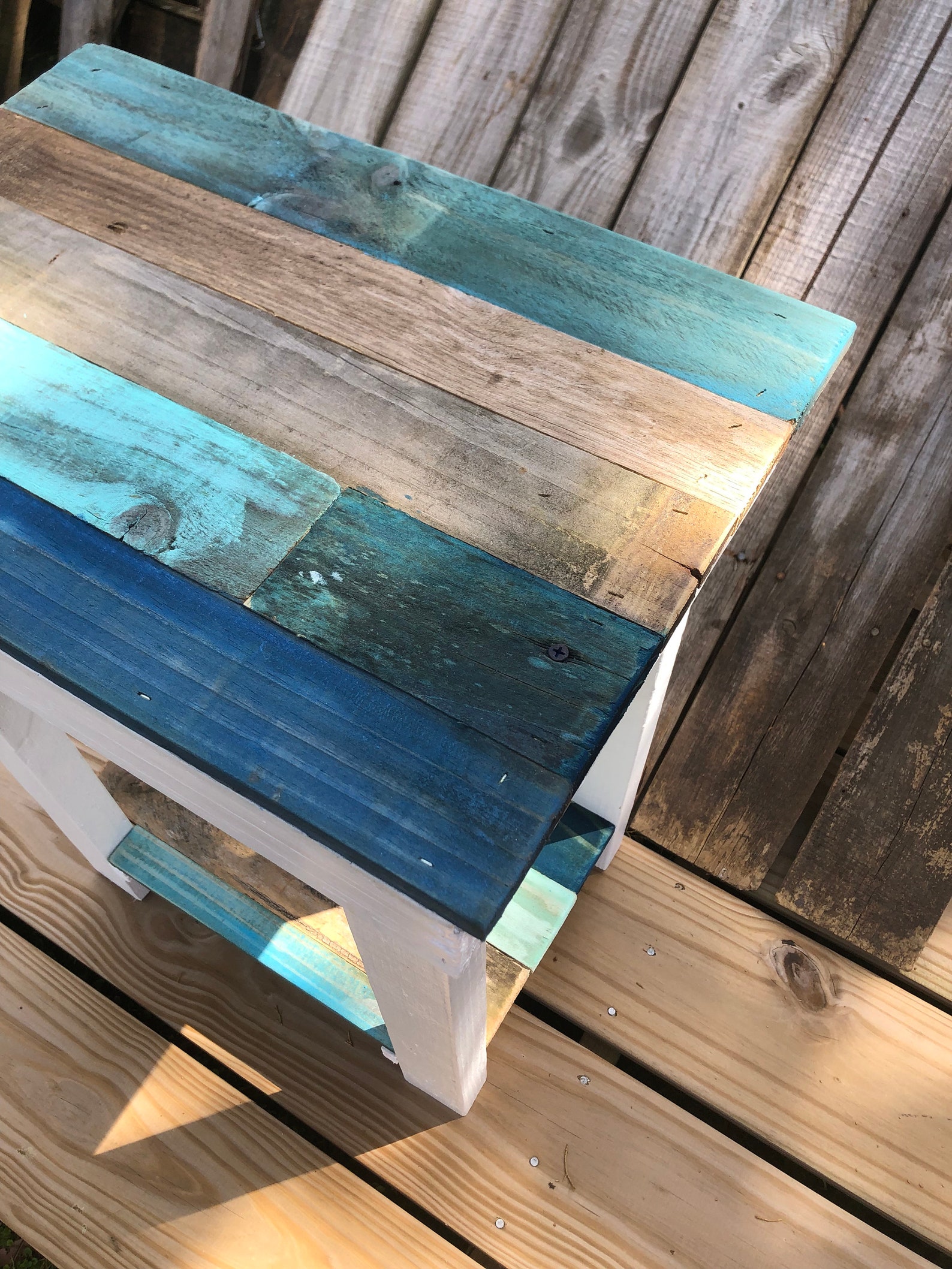 Coastal Nightstand in Blues Beach House Vrbo Furniture Decor Sofa Table ...