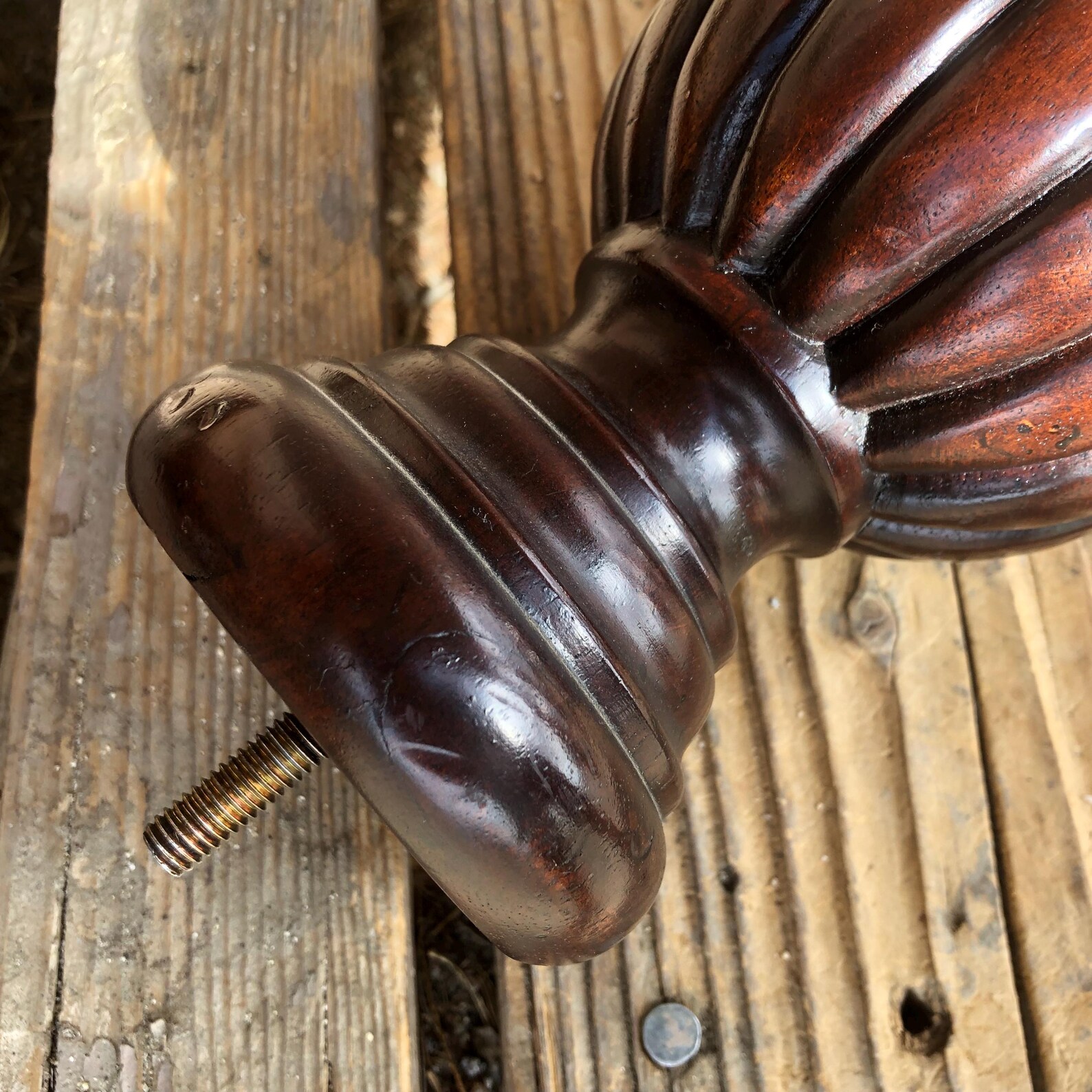 Large Wooden Vintage Finials, Bed Post Architectural Pair Newel Post ...
