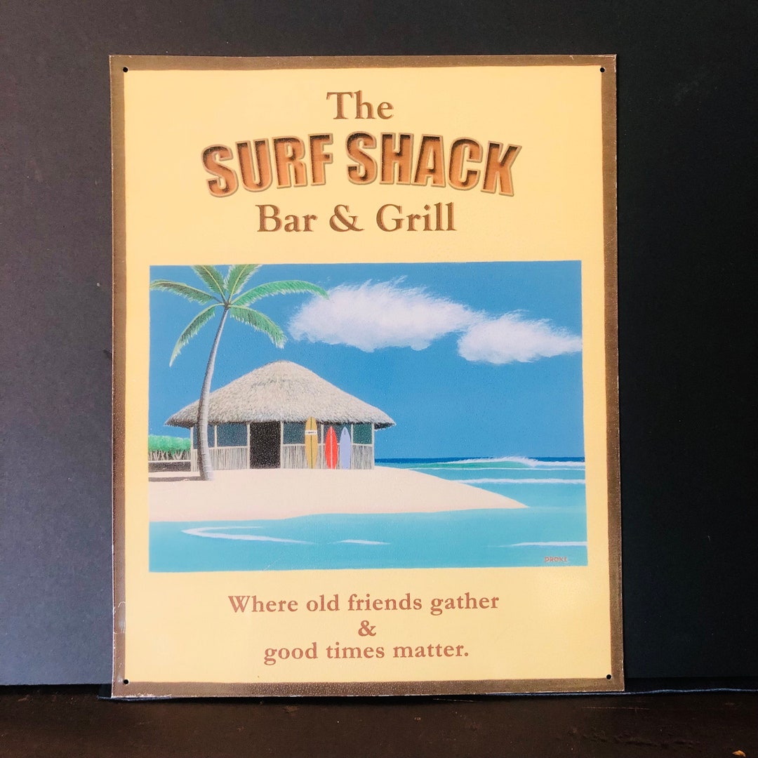 The Surf Shack Beach Decor, Beach Sign, Tiki Bar Sign, Metal Sign Wall ...