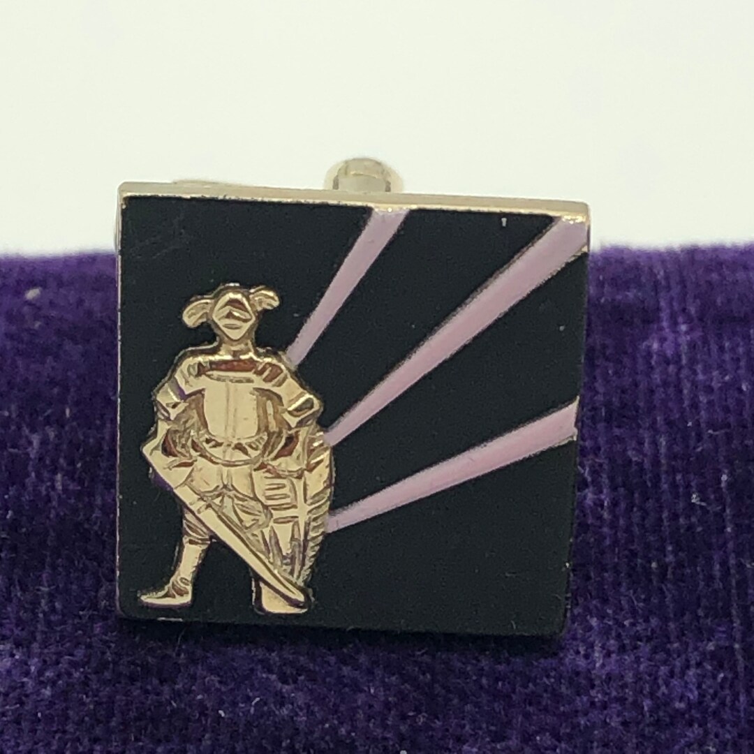 Vintage Heraldic Knight Tie Clip Bar Clasp Cuff Links Set Prom ...