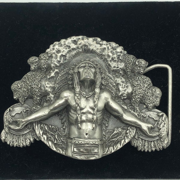 Native American Indian Belt Buckle - Etsy