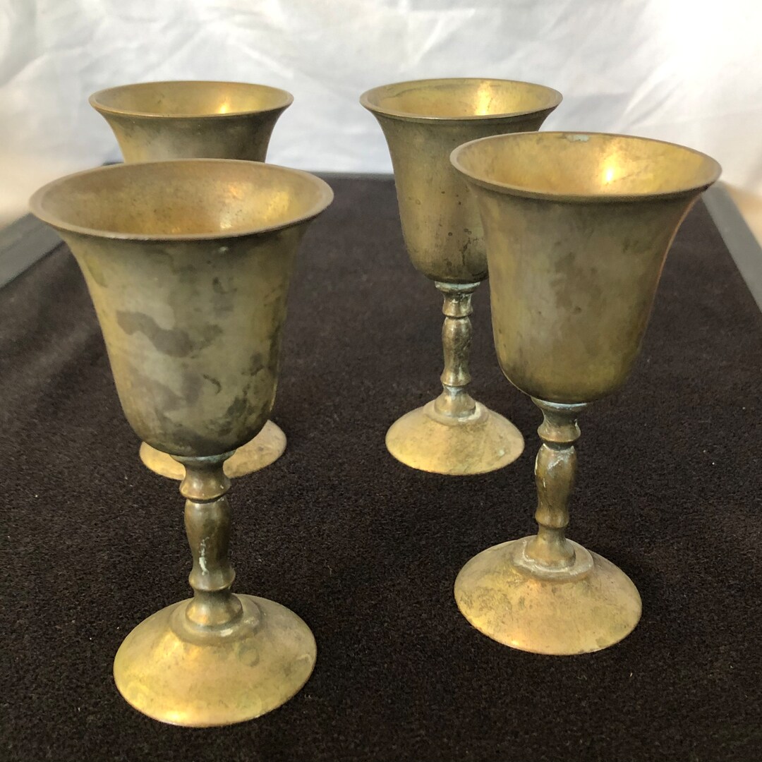 Silver Vintage Small Goblet Gothic Barwear Home Decor Set of Four - Etsy