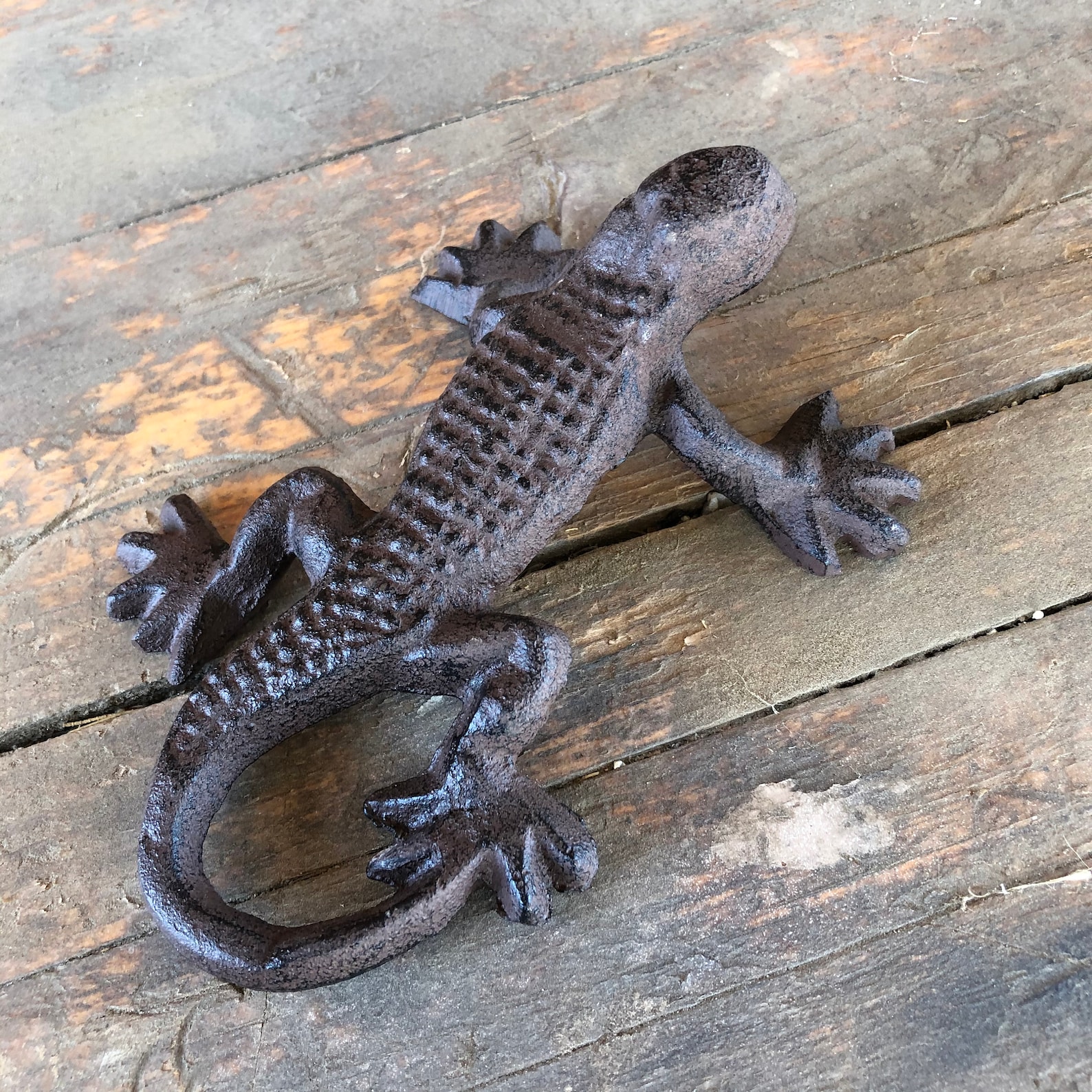 Lizard Gecko Metal Cast Iron Shabby Chic Boho Southwestern Door Stop ...