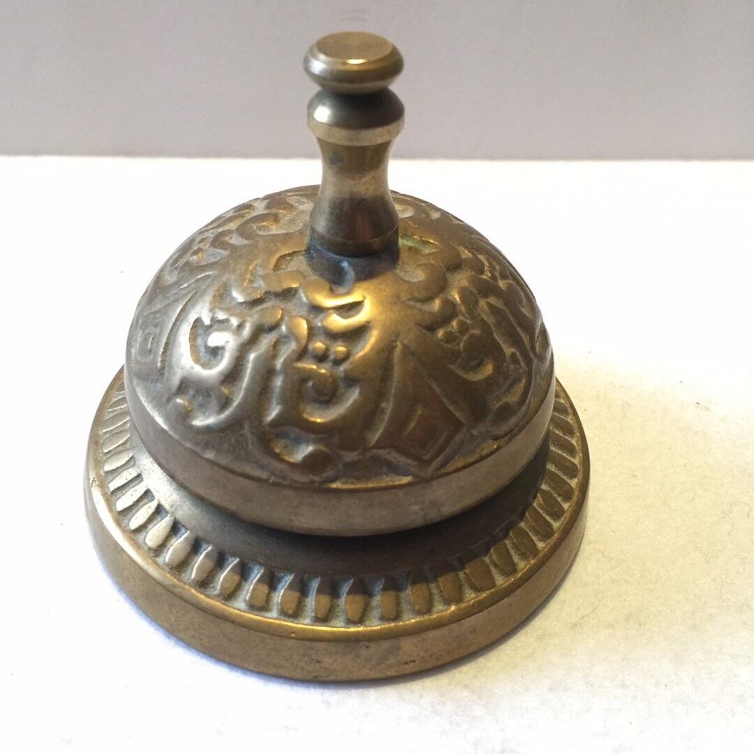 Brass Ornate Hotel Service Bell, Desk Bell, Table Bell, Reception ...