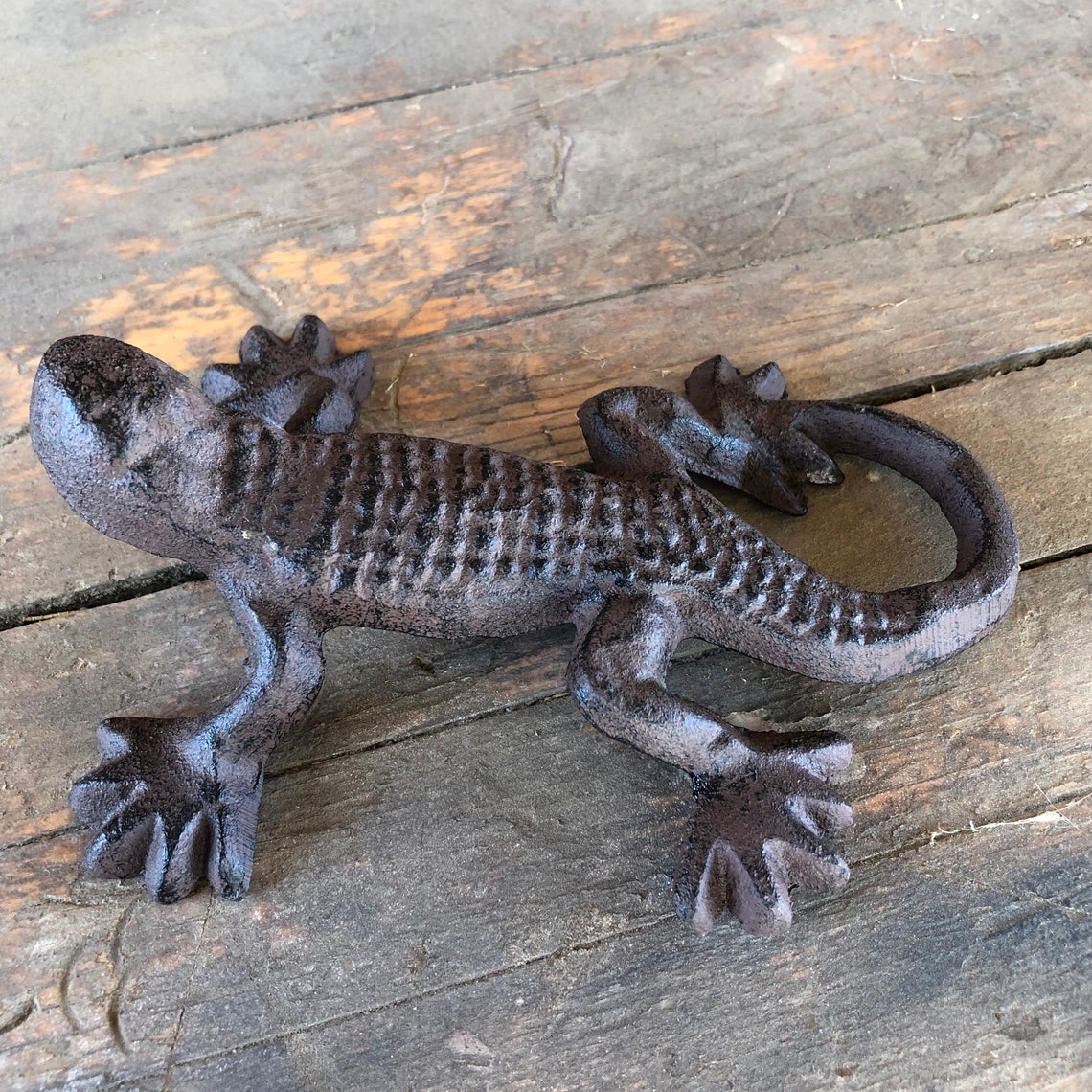 Lizard Gecko Metal Cast Iron Shabby Chic Boho Southwestern Door Stop ...