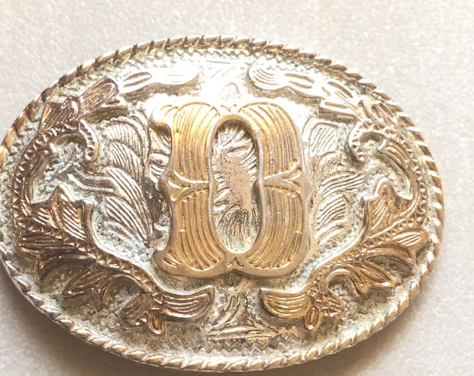 Large Letter D Rodeo Winner Cowboy Style Vintage Gold and Silver Belt ...