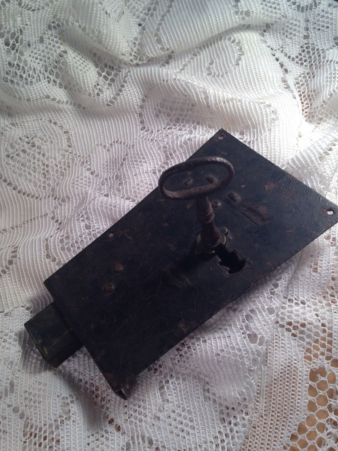 Old Victorian Lock and Key Industrial Hardware Gothic Antique Door ...
