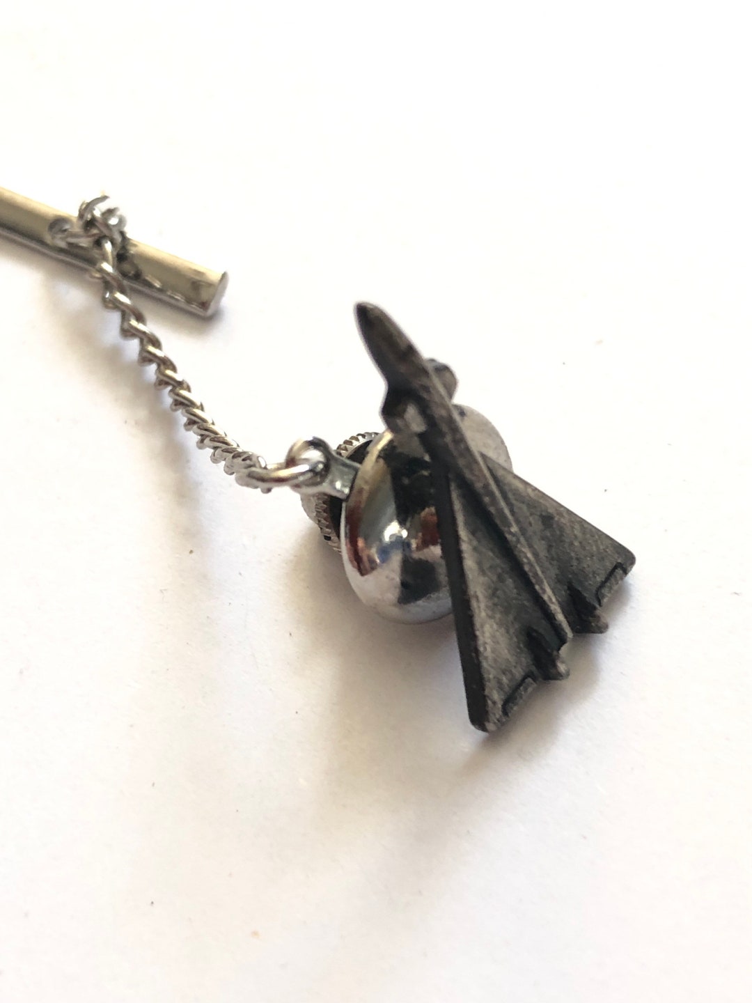 Vintage Air Force Bomber Fighter Jet Plane Pilot Airplane Silver Tie ...