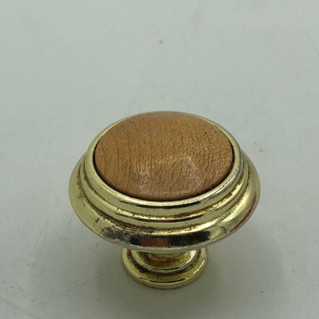 Vintage Reclaimed Oak and Brass Cabinet Kitchen Cabinet Knobs - Etsy