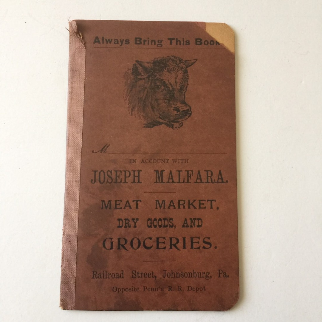 Vintage Grocery Meat Market Grocery Account Book Joseph Malfara ...