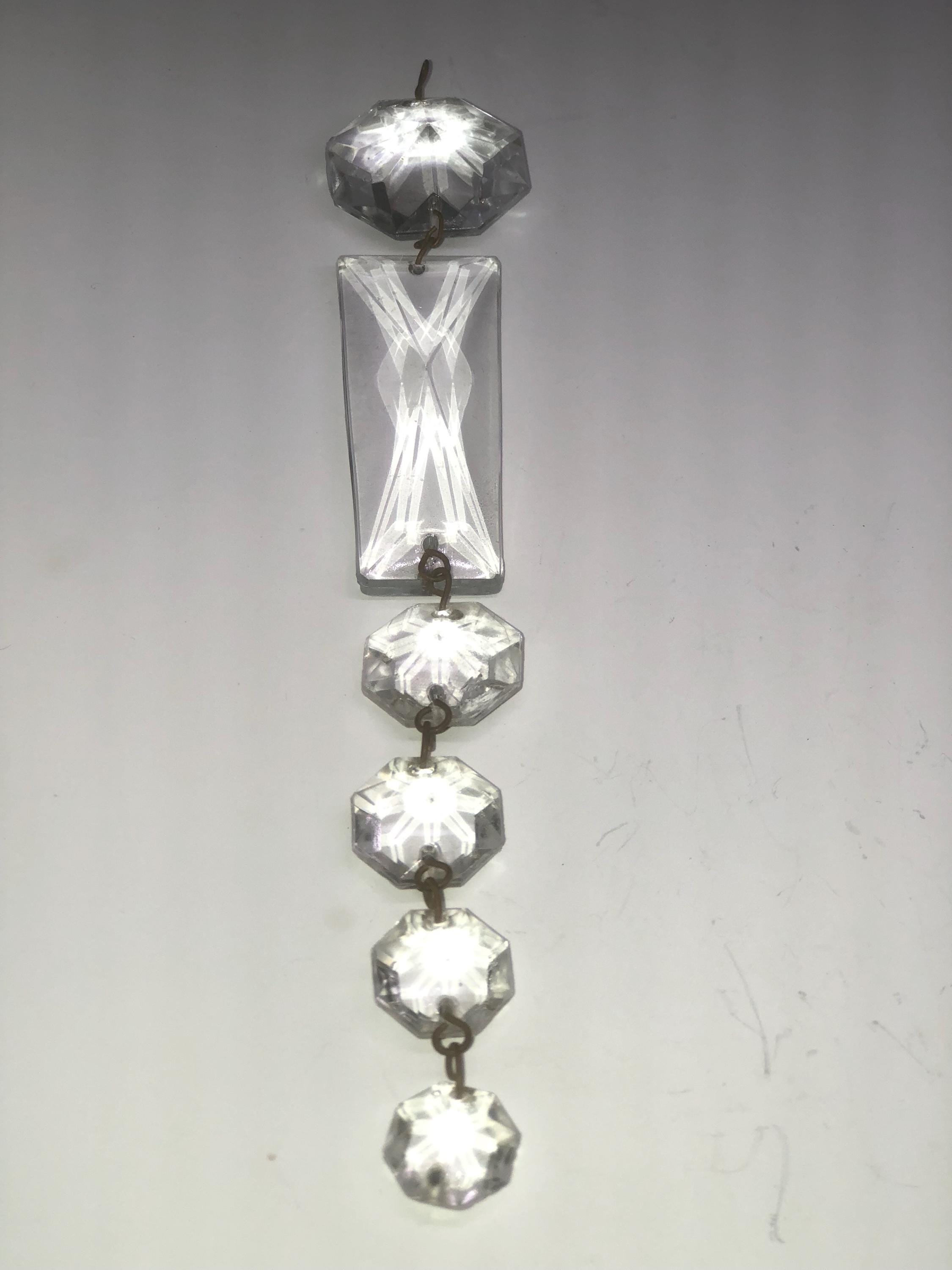 Antique Leaded Glass Colonial Style Chandelier Prisms Lamp Prisms ...