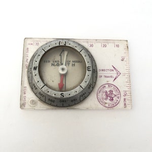 Vintage Compass Map Navigation Measurement Lines and Degrees Boy Scout ...