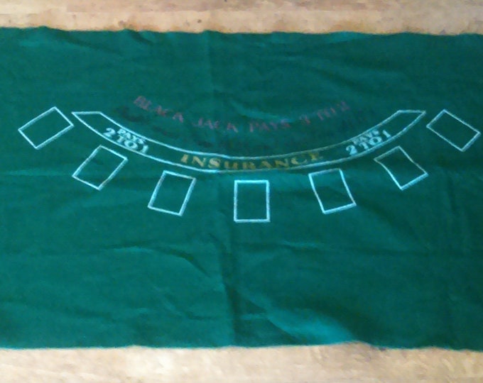 Vintage Blackjack Green Casino Gaming Table Felt Full Size Layout - Etsy