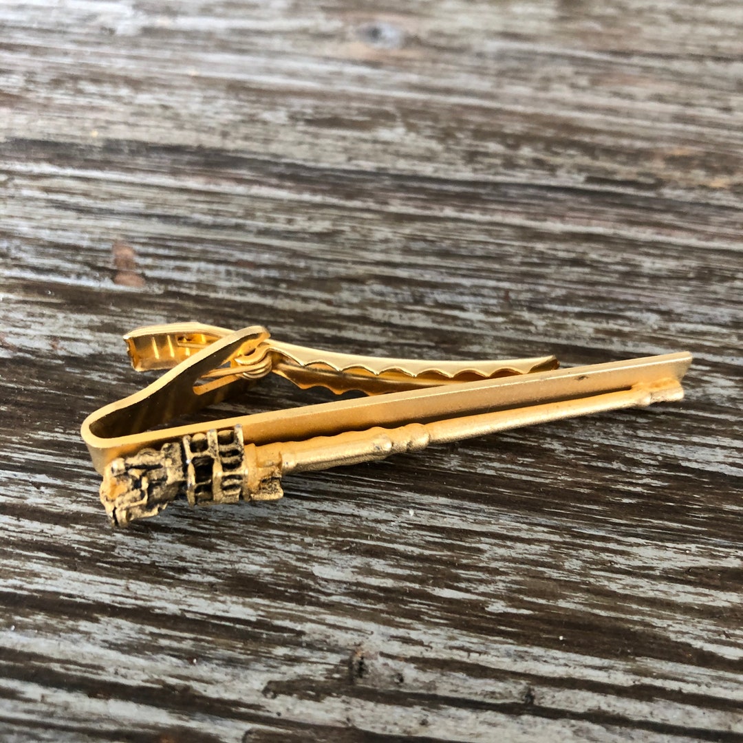 Vintage Tie Bar Military Helicopter Machine Gun Gold Tie Bar - Etsy