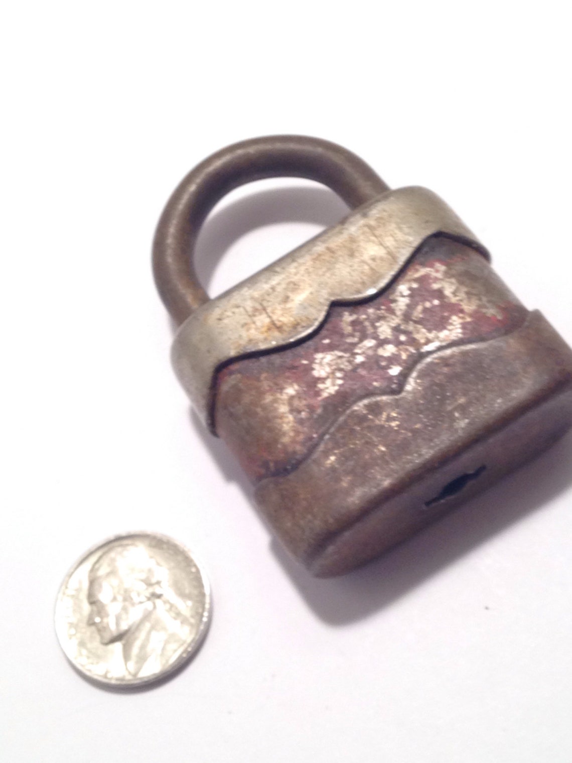 On Sale Old Vintage Red Padlock Lock Industrial - Etsy