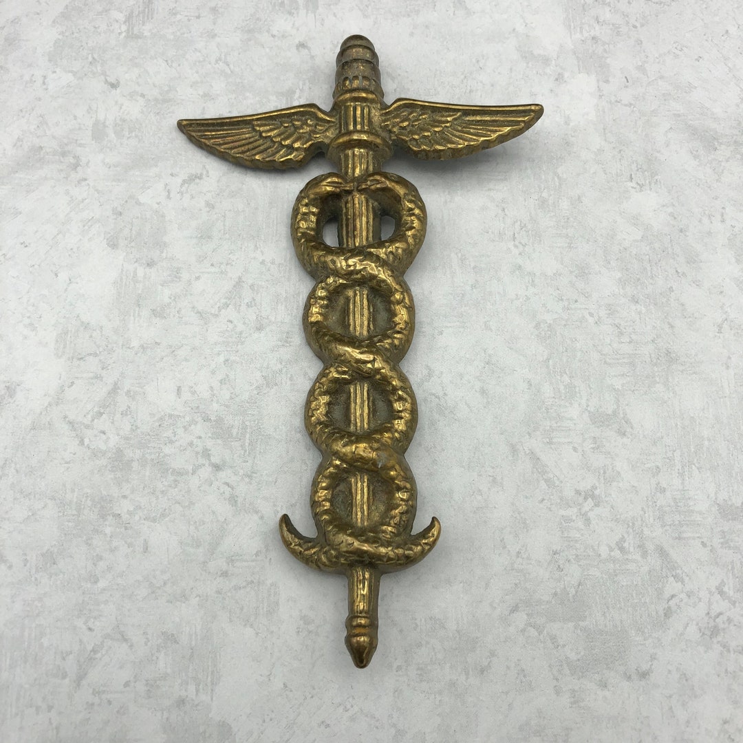 Vintage Physician Caduceus Medical Symbol Car Badge Tag Brass - Etsy