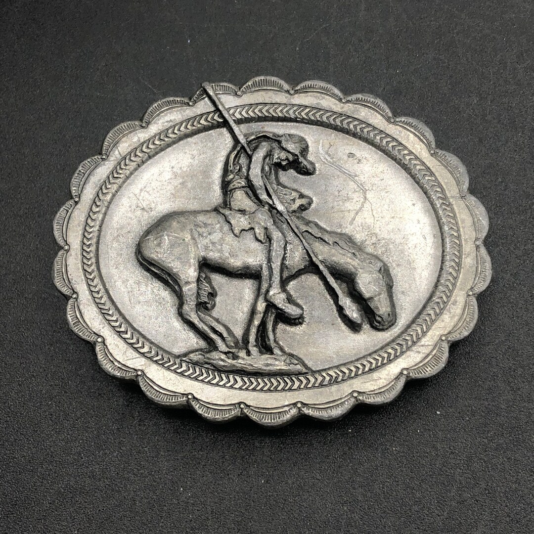American Indian Pewter Belt Buckle Bergamot Siskiyou - Etsy