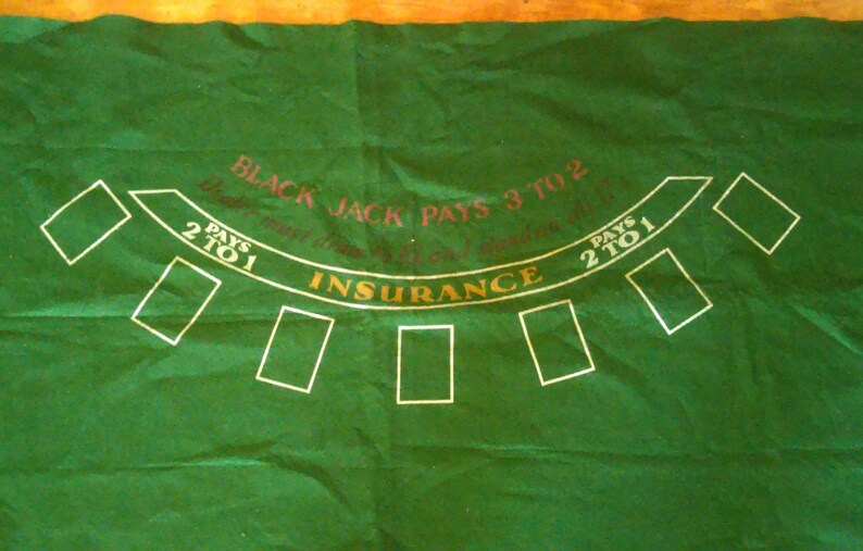 Vintage Blackjack Green Casino Gaming Table Felt Full Size - Etsy