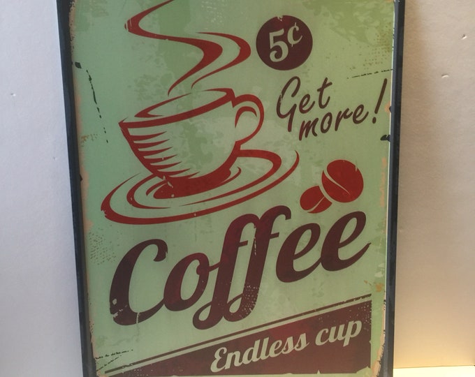 Coffee Shop Sign Endless Cup for Coffee Shop House Coffee Bar Kitchen ...