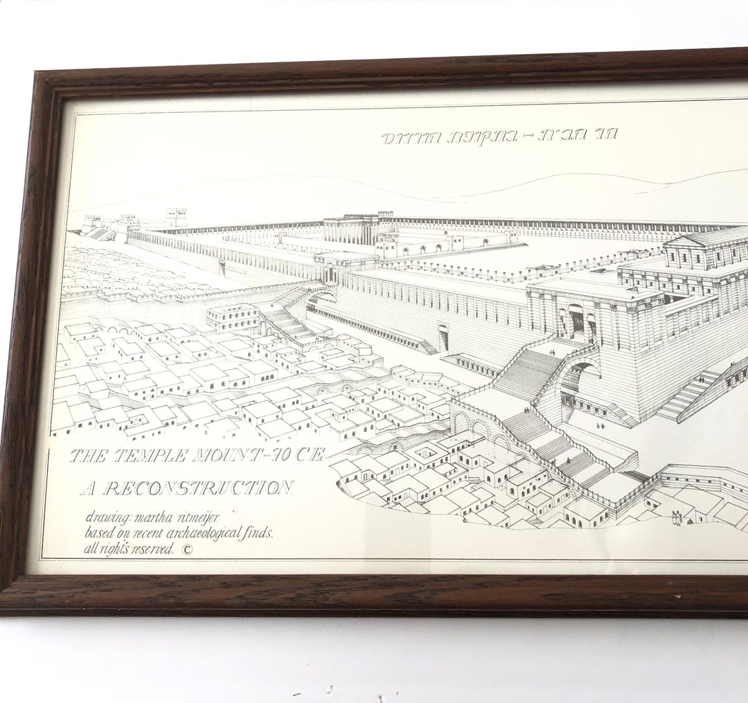 The Temple Mount 70 CE A Reconstruction Drawing Martha Ritmeyer Framed ...