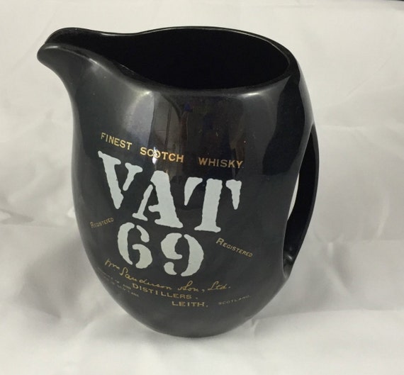 Pitcher Scotch Whiskey Vat 69 Leith Scotland with Gold | Etsy