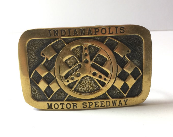 Indianapolis Motor Speedway Brass Belt Buckle Indy 500 - Etsy