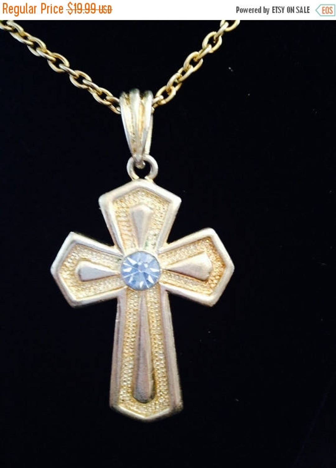 On Sale Victorian Style Cross Necklace, Cross Necklace, Circle Center ...