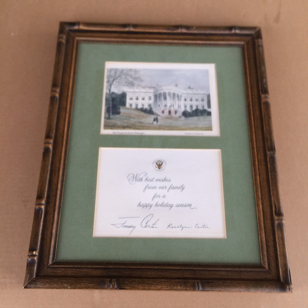 Framed 1979 President Jimmy Carter Rosalynn Carter White House Signed ...